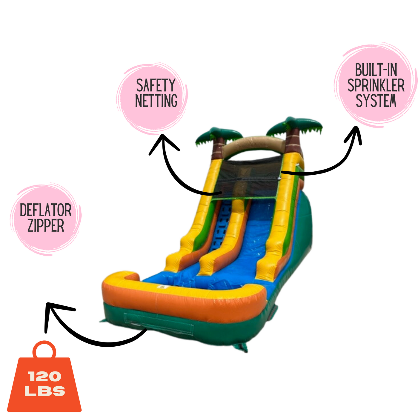 13' Lightweight Palm Tree Water Slide — Beyond Tent