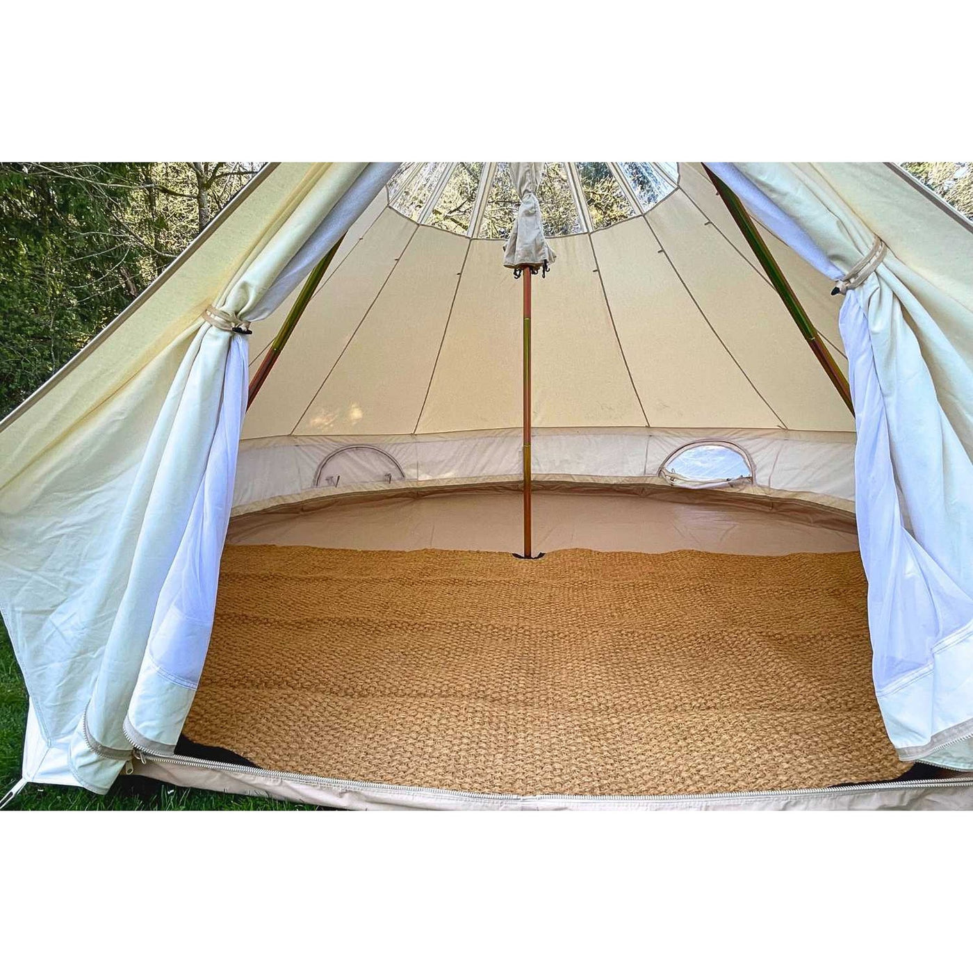 16' (5M) Coir Bell Tent Rug Half Moon — Beyond Tent