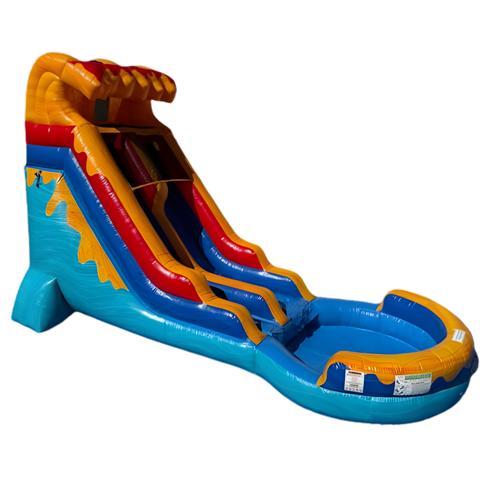 18' Volcano Red Inflatable Water Slide with Pool — Beyond Tent