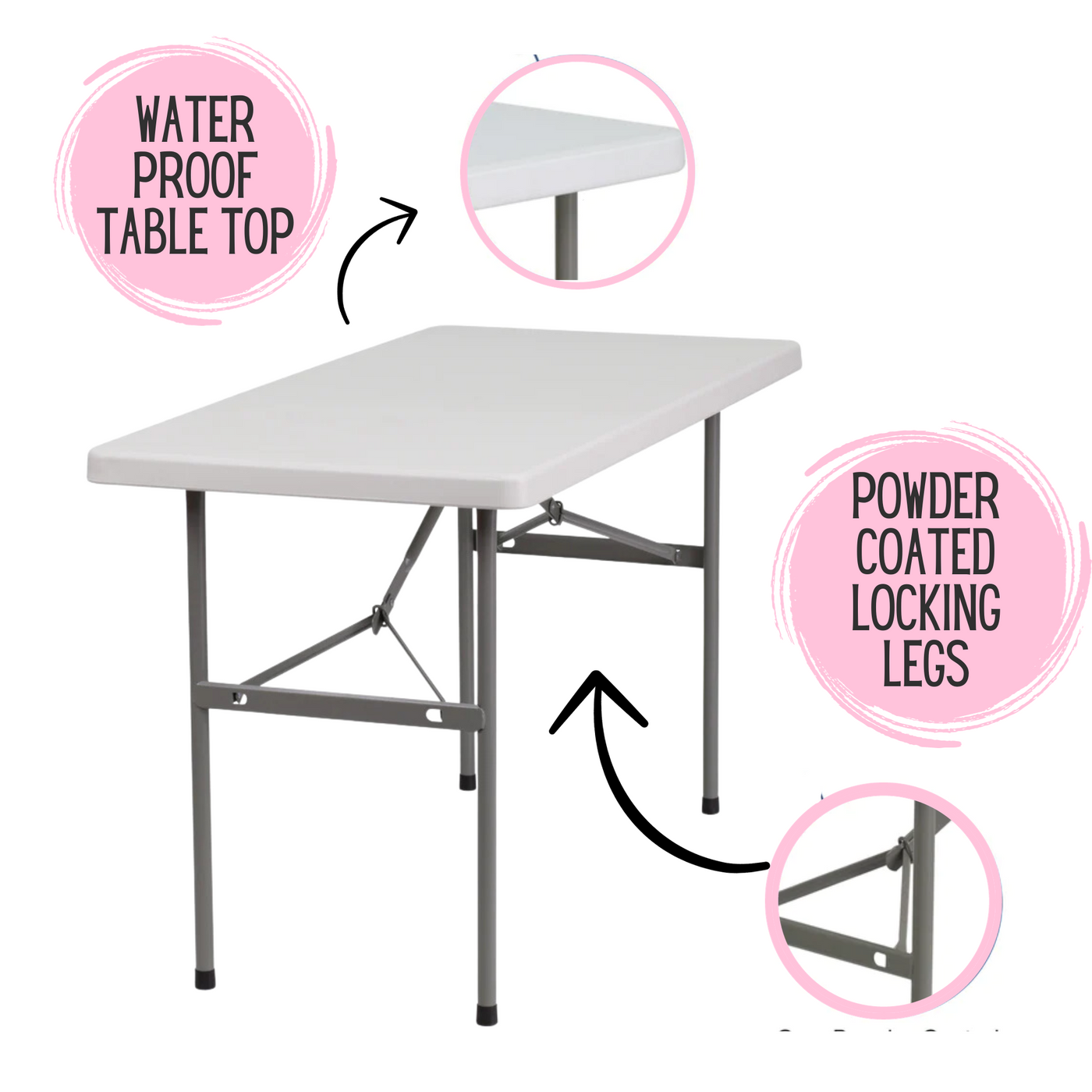 4' Rectangular Plastic Folding Table — Beyond Tent