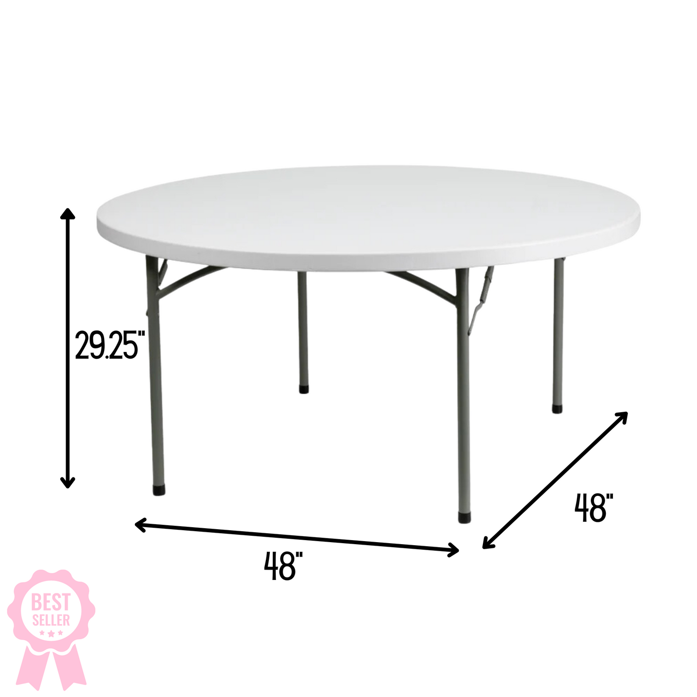 4' Round White Plastic Folding Table — Beyond Tent
