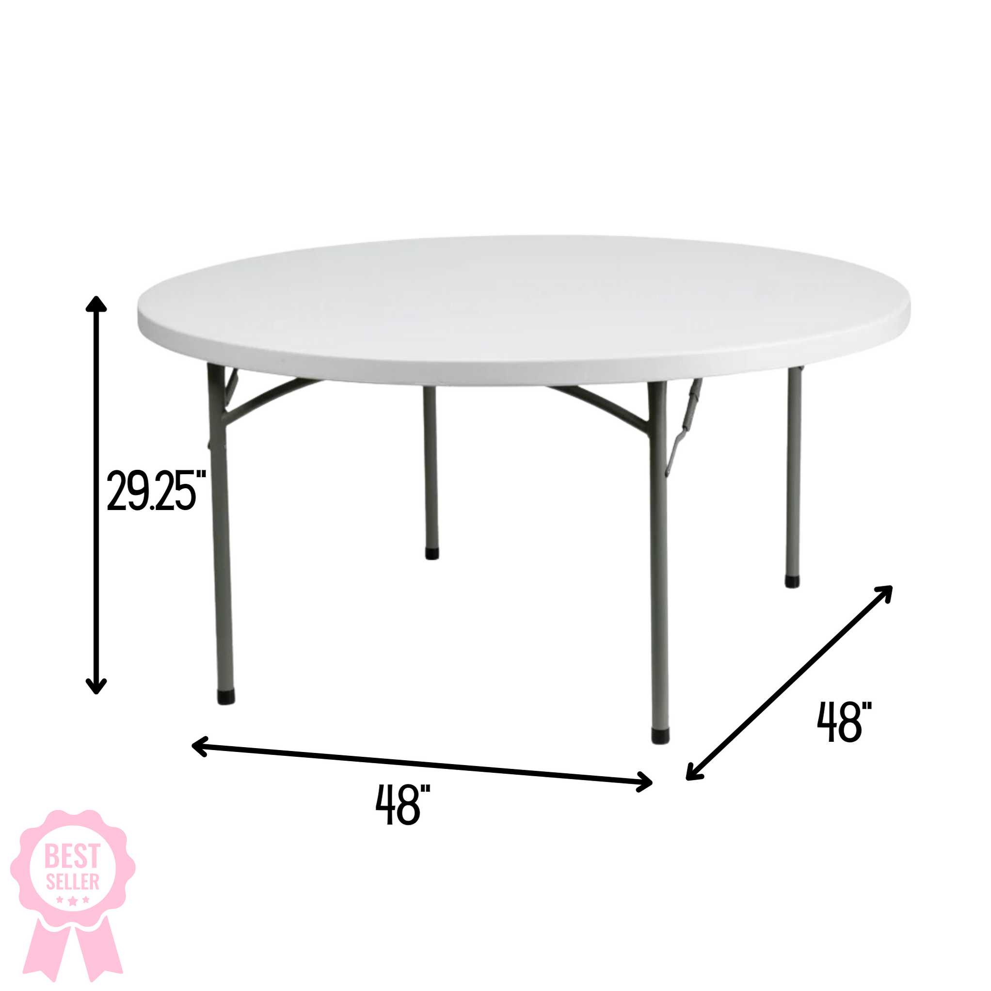 4' Round White Plastic Folding Table — Beyond Tent