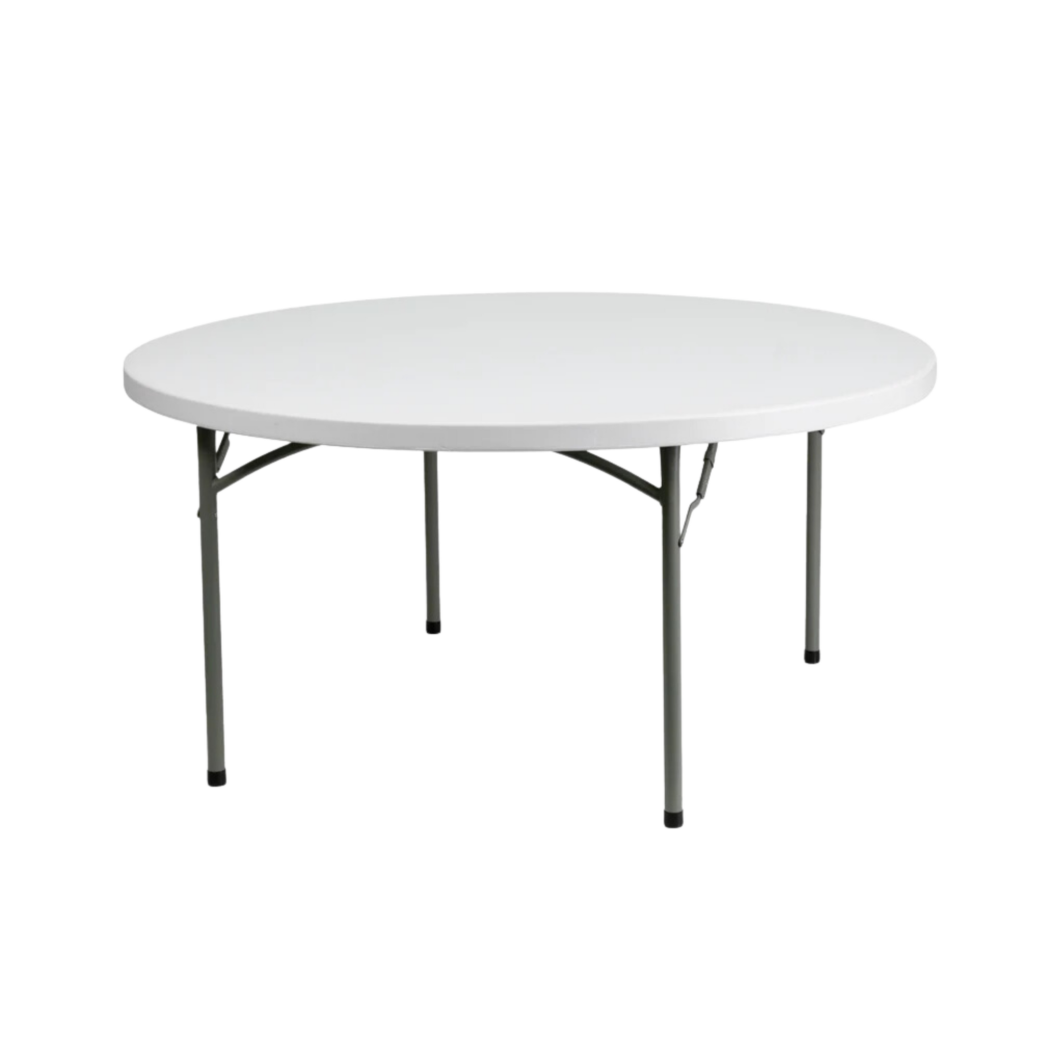 5' Round White Plastic Folding Table — Beyond Tent