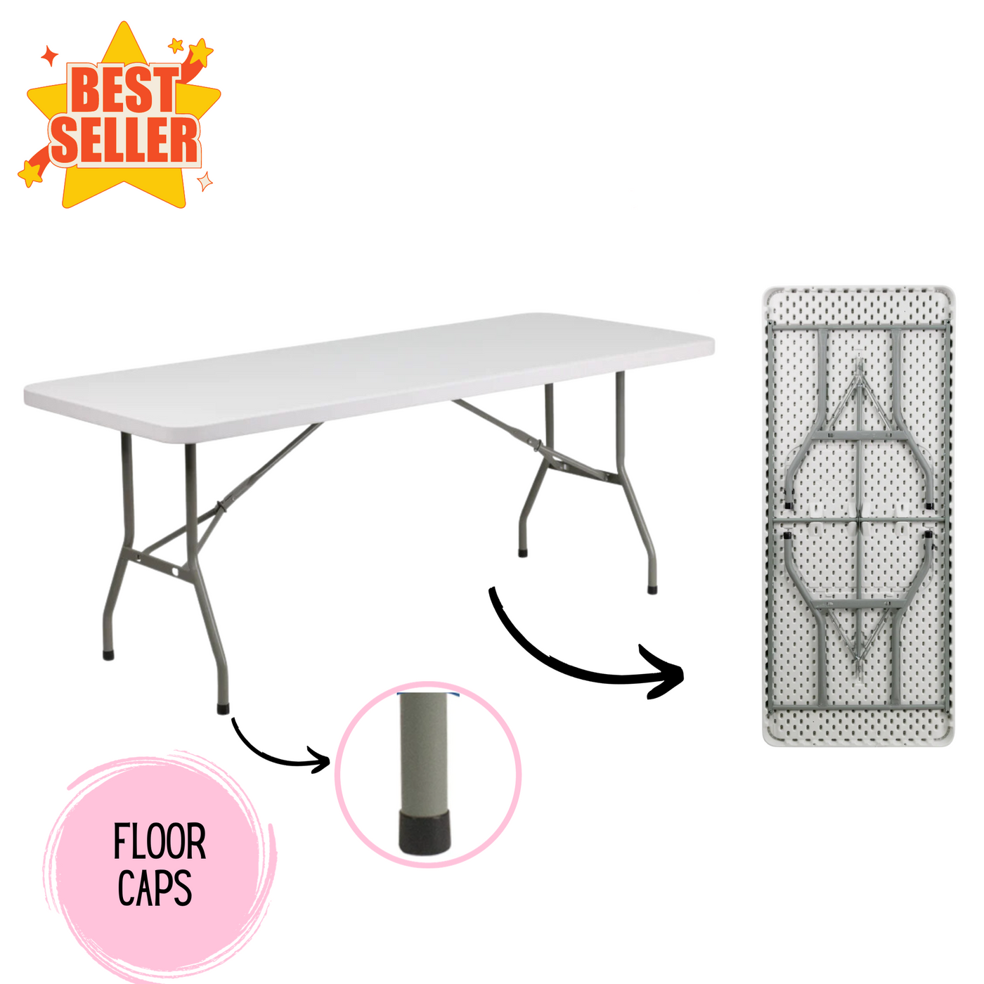 6' Rectangular Plastic Folding Table — Beyond Tent