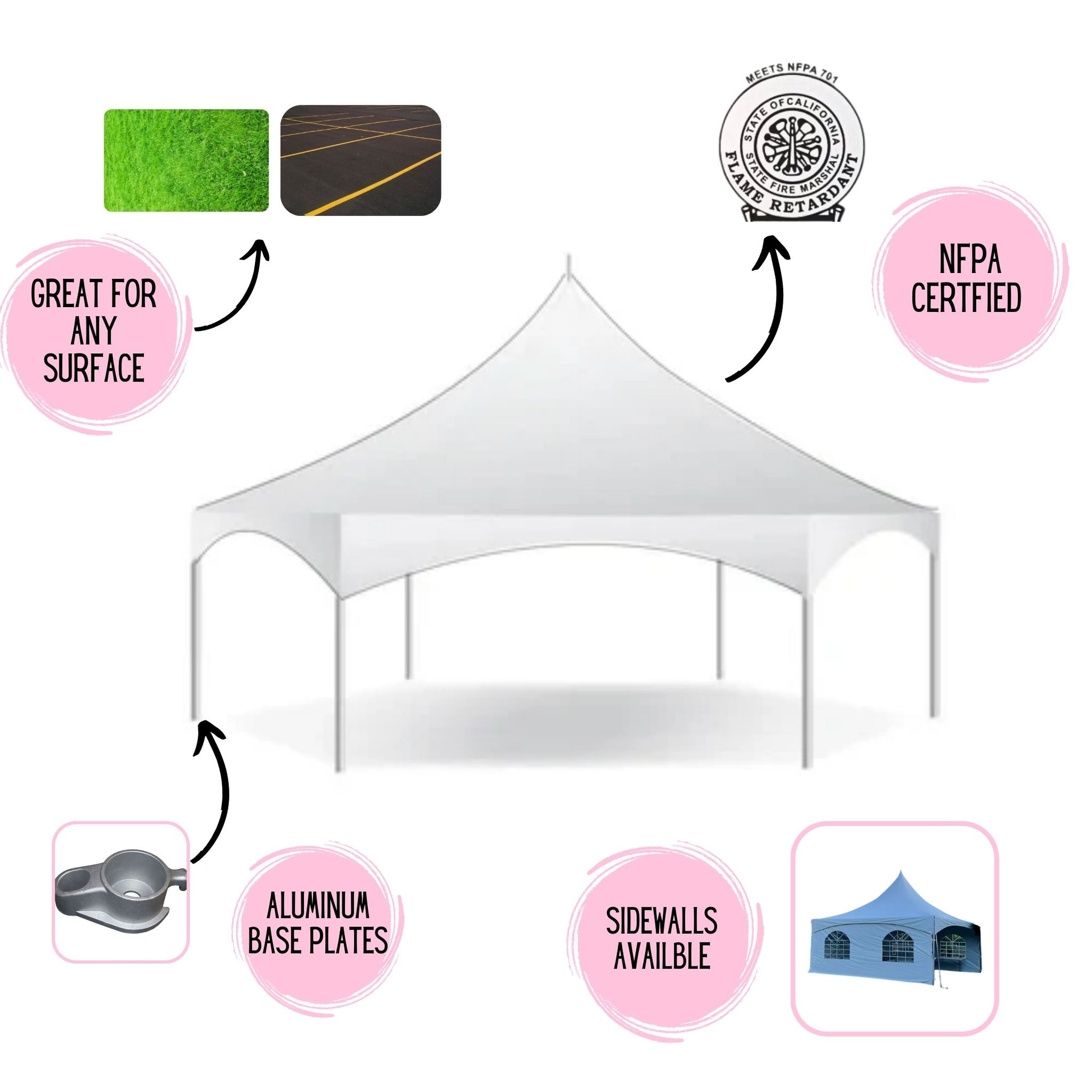 30x30 Hexagon Pinnacle Frame Tent — Beyond Tent