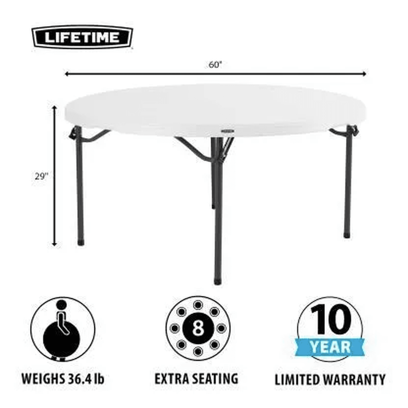 Lifetime 60" Round Nesting Table — Beyond Tent