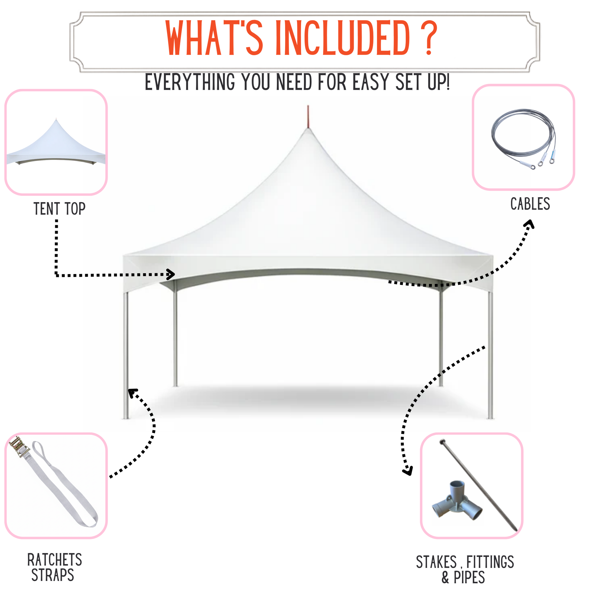 15x20 High Peak Frame Tent - Commercial White Event Canopy — Beyond Tent