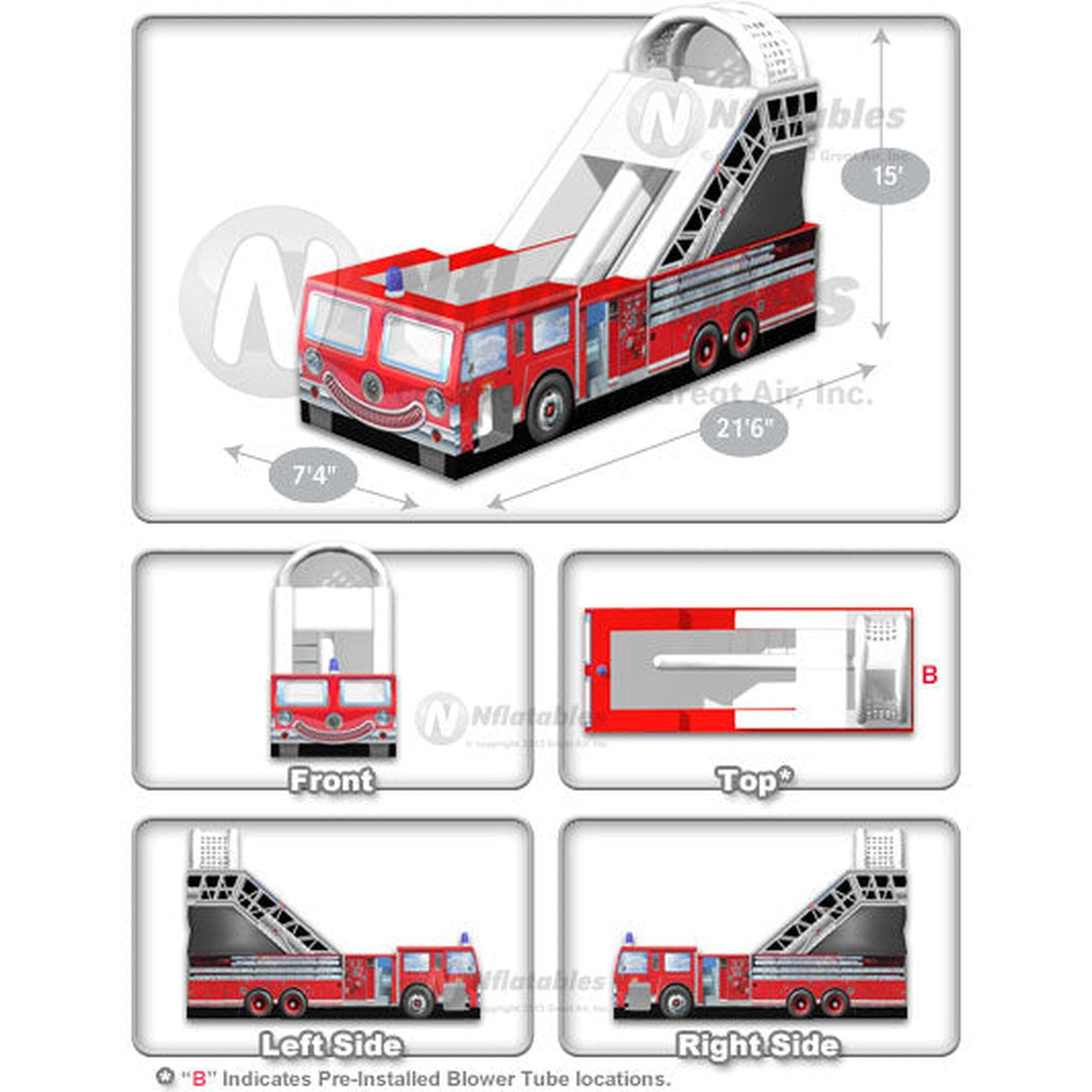 15' Lil Pumper Fire Truck Slide — Beyond Tent