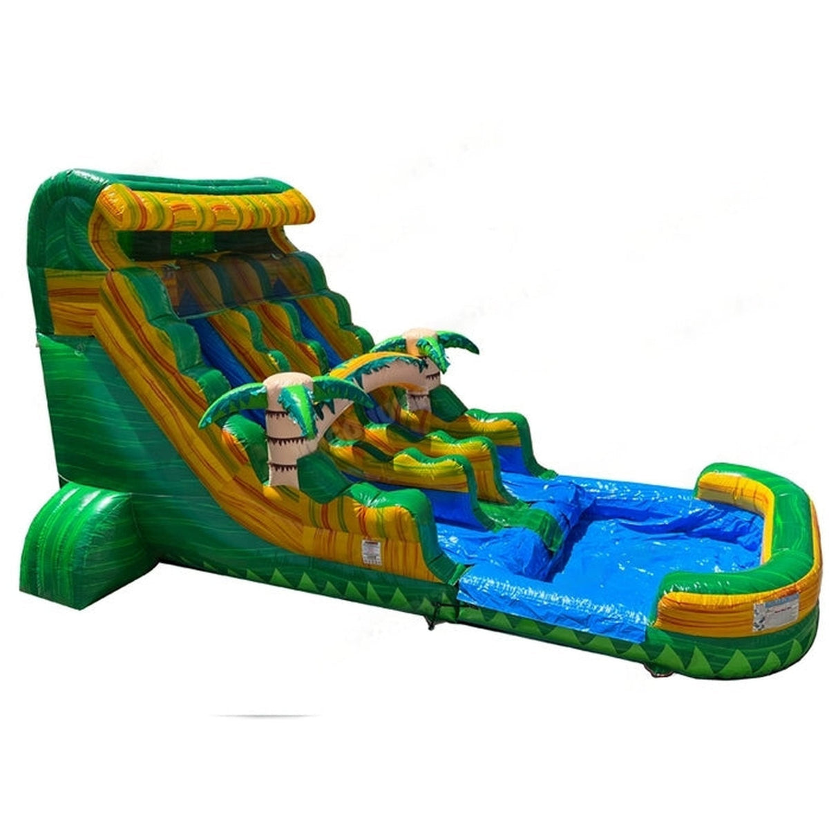 18' Dual-Lane Tropical Rush Wet/Dry Slide — Beyond Tent