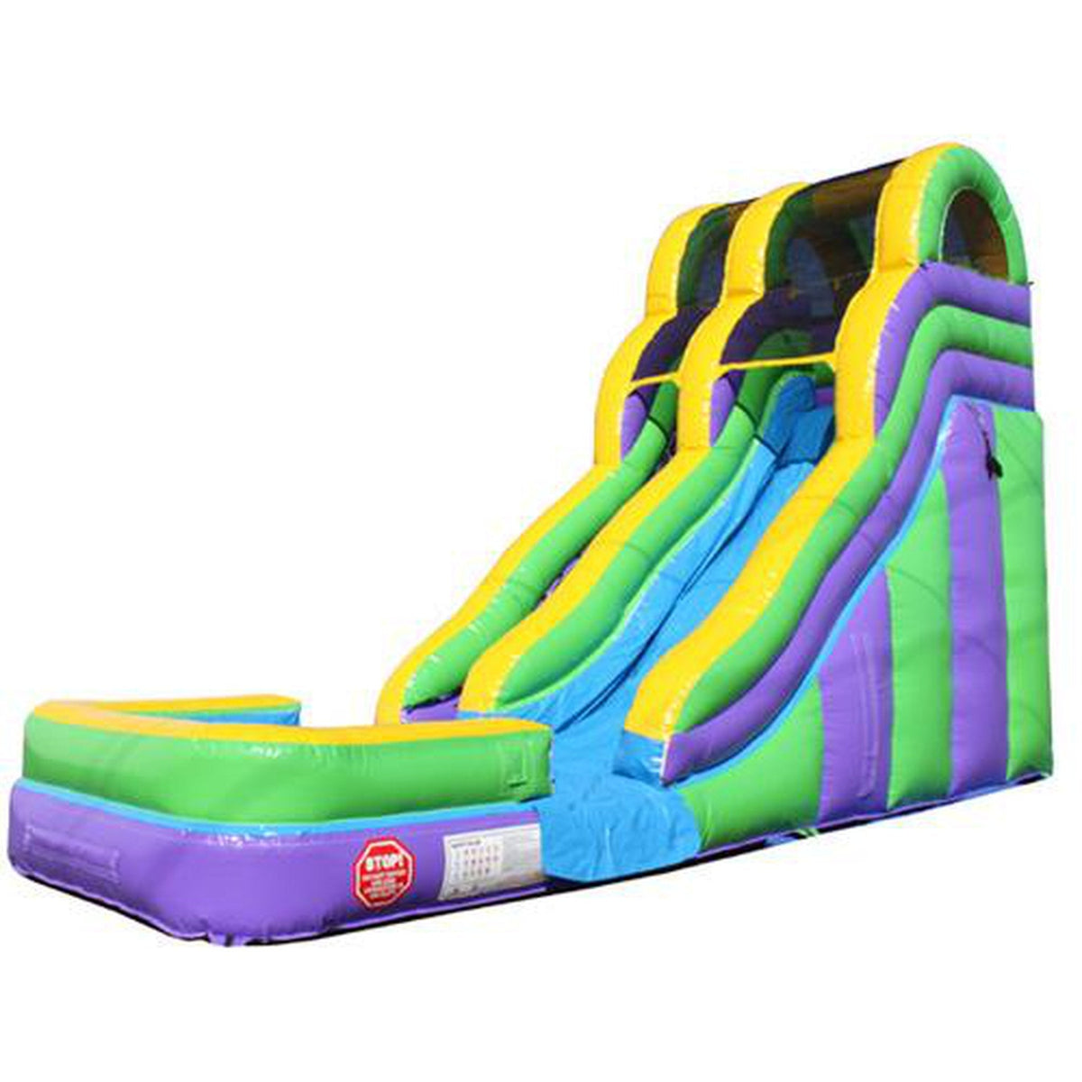 18' Double Dip Green Wet & Dry Slide — Beyond Tent