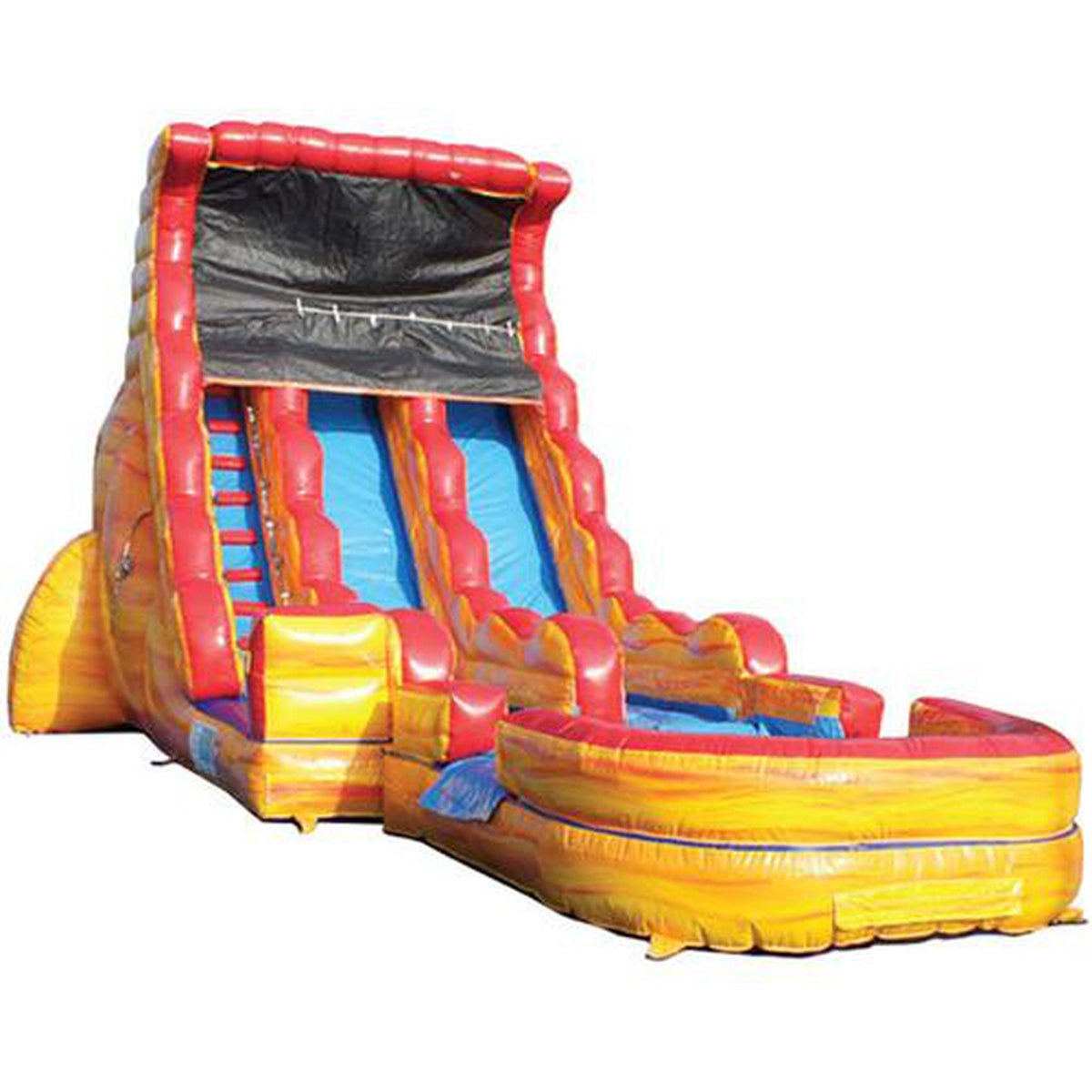 19' Dual Lane Volcano Wet & Dry Slide — Beyond Tent