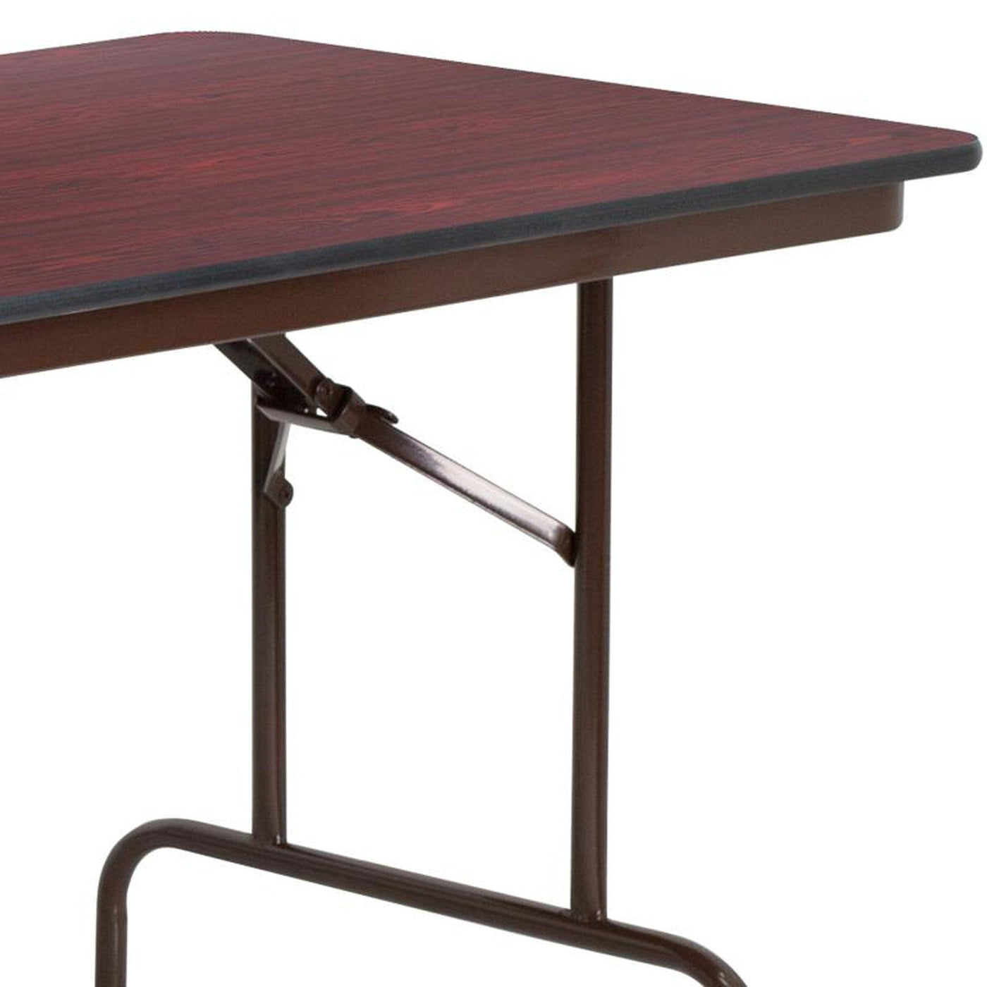 6' High Pressure Mahogany Laminate Folding Table — Beyond Tent