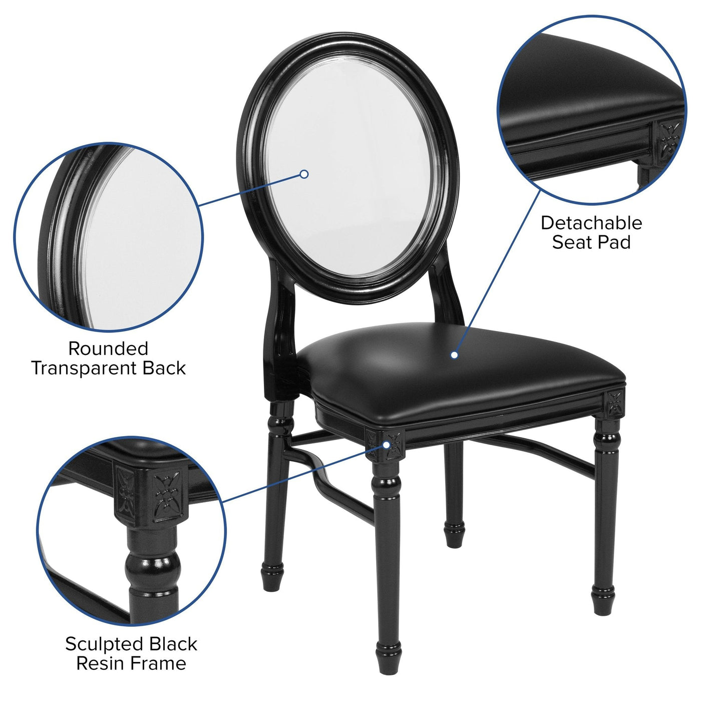 Hercules Black King Louis Chair — Beyond Tent